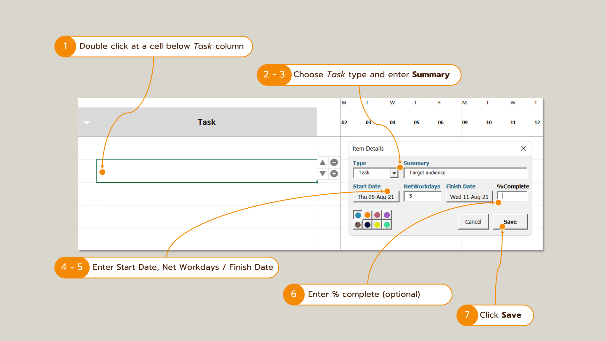 Gantt Chart with Task Dependencies – Awesome & Beautiful Excel Template – QuickQuick